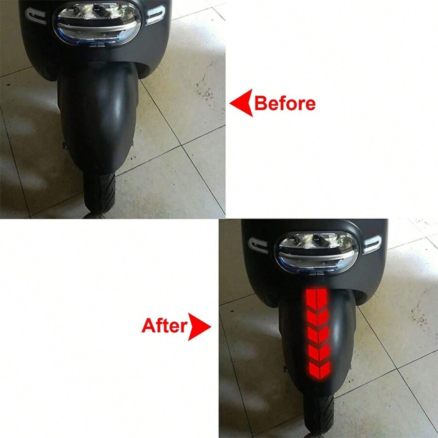 1pc Motorcycle Fender Sticker Floral, Racing Stripes, Reflective ...