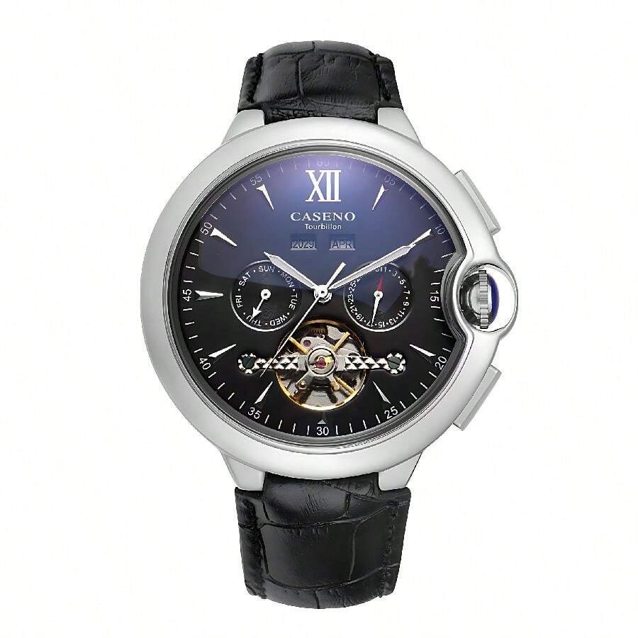 CASENO Men's Business Real Belt Multi Functional Week Calendar And ...