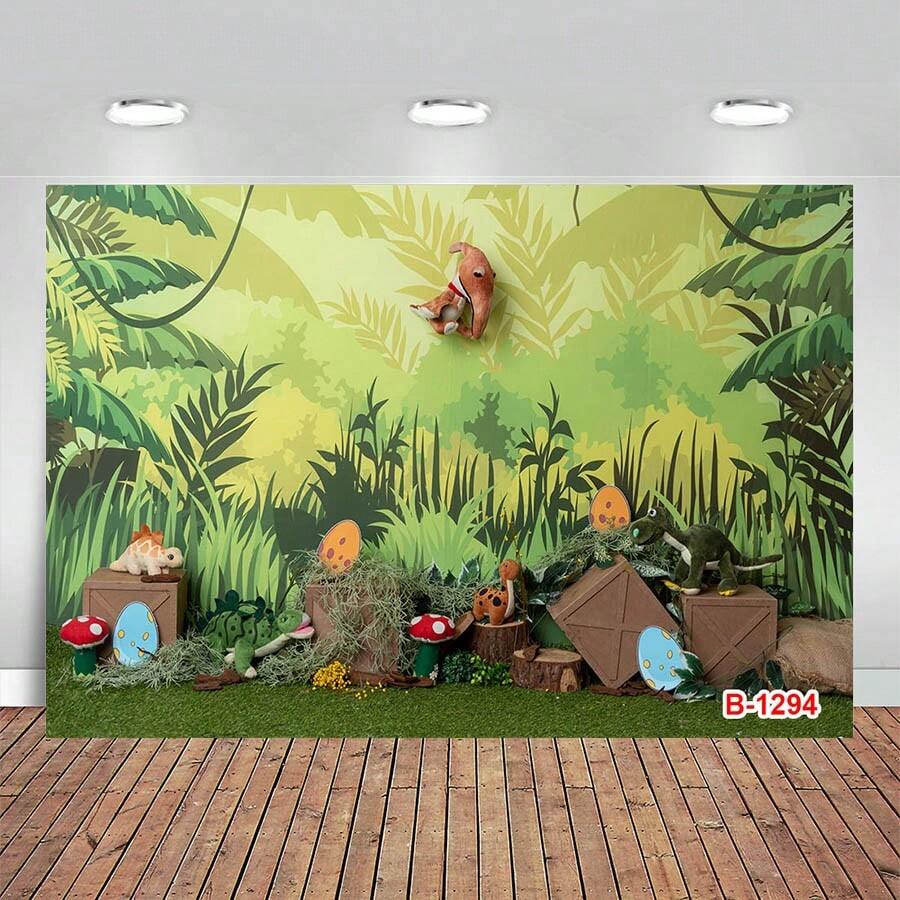 Dinosaur Themed Backdrop For Photography Kids Boys Happy Birthday Party ...