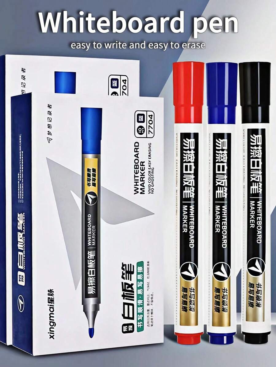 Red 10-Pack Whiteboard Markers With Chisel Tips, Large Ink Capacity ...