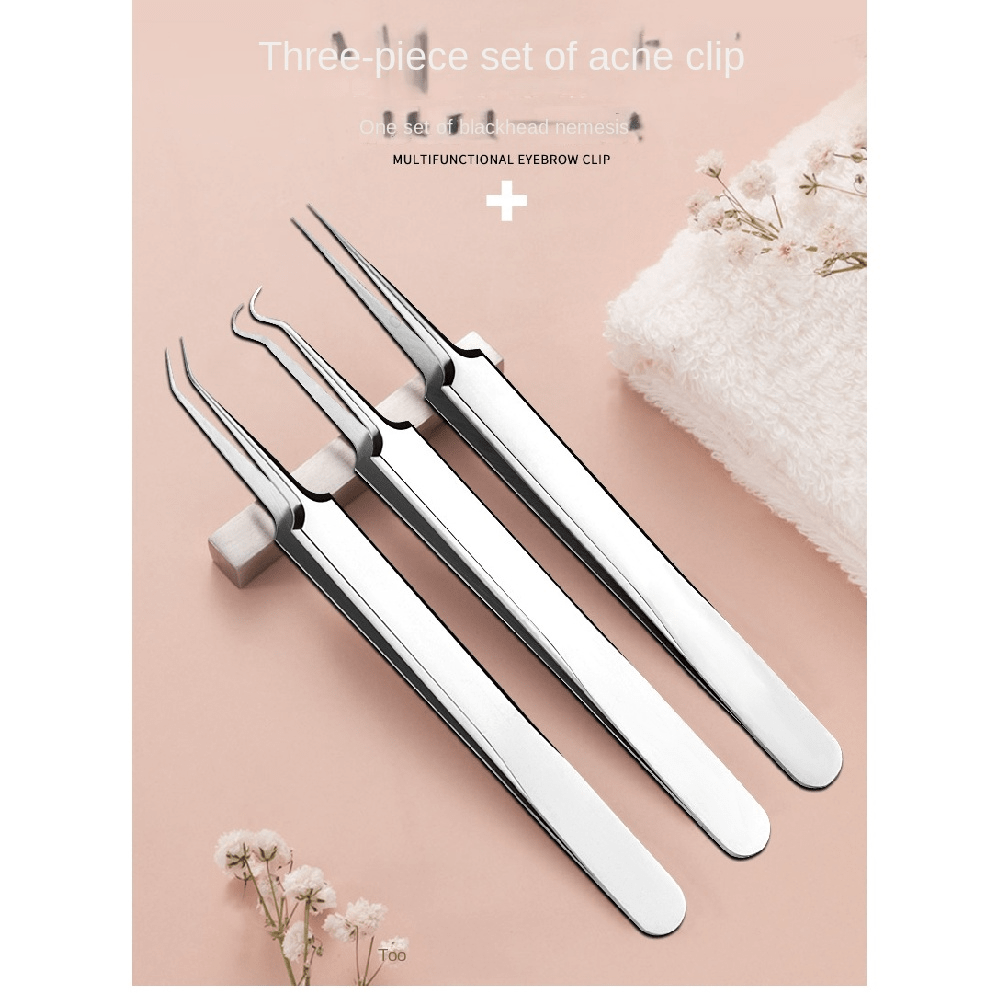 [Acne Needle Set Of 3] Stainless Steel Blackhead, Blemish, And Pimple ...