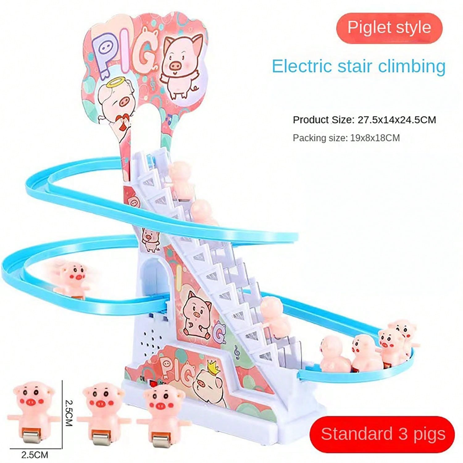 Lectric Duck Track Rail Racing Slide Piggy Climbing Stairs Baby Toy LED ...