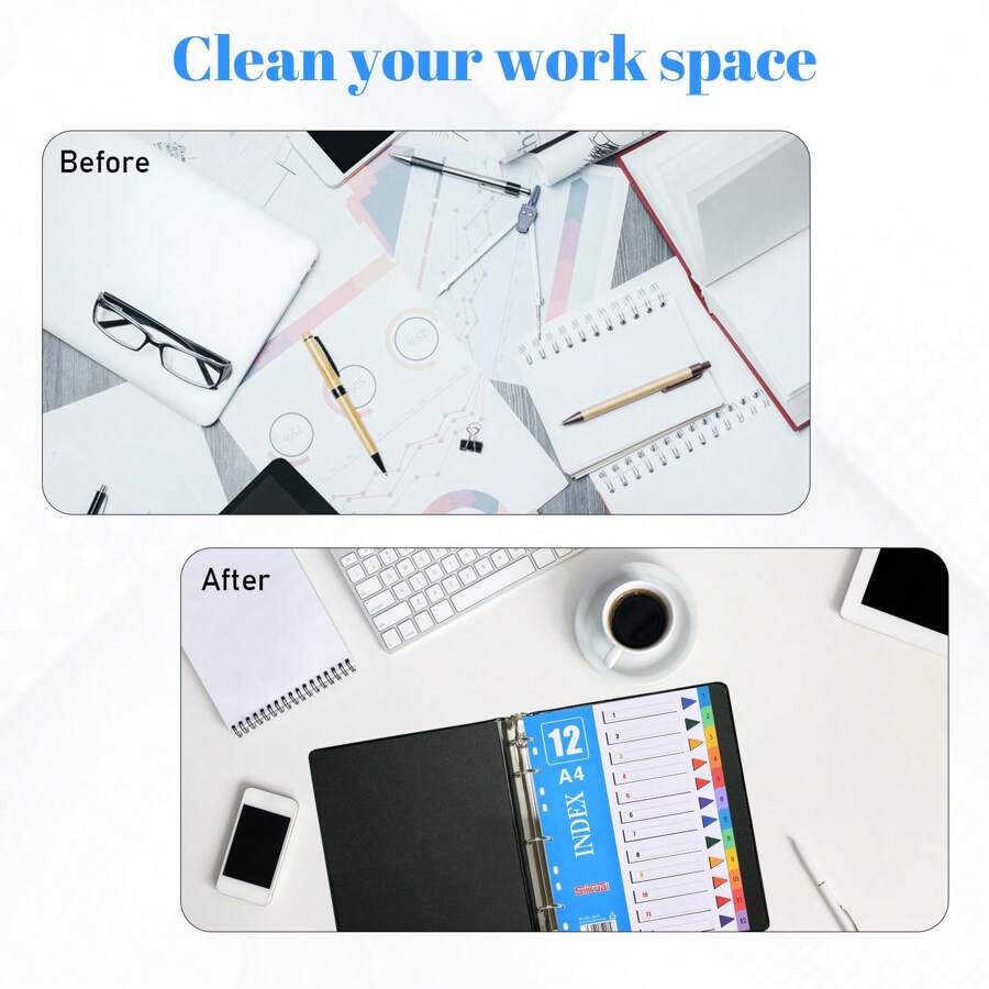 Set Of 5 Coloured Folder Index Dividers For Folder A4 Pastel A4 ...