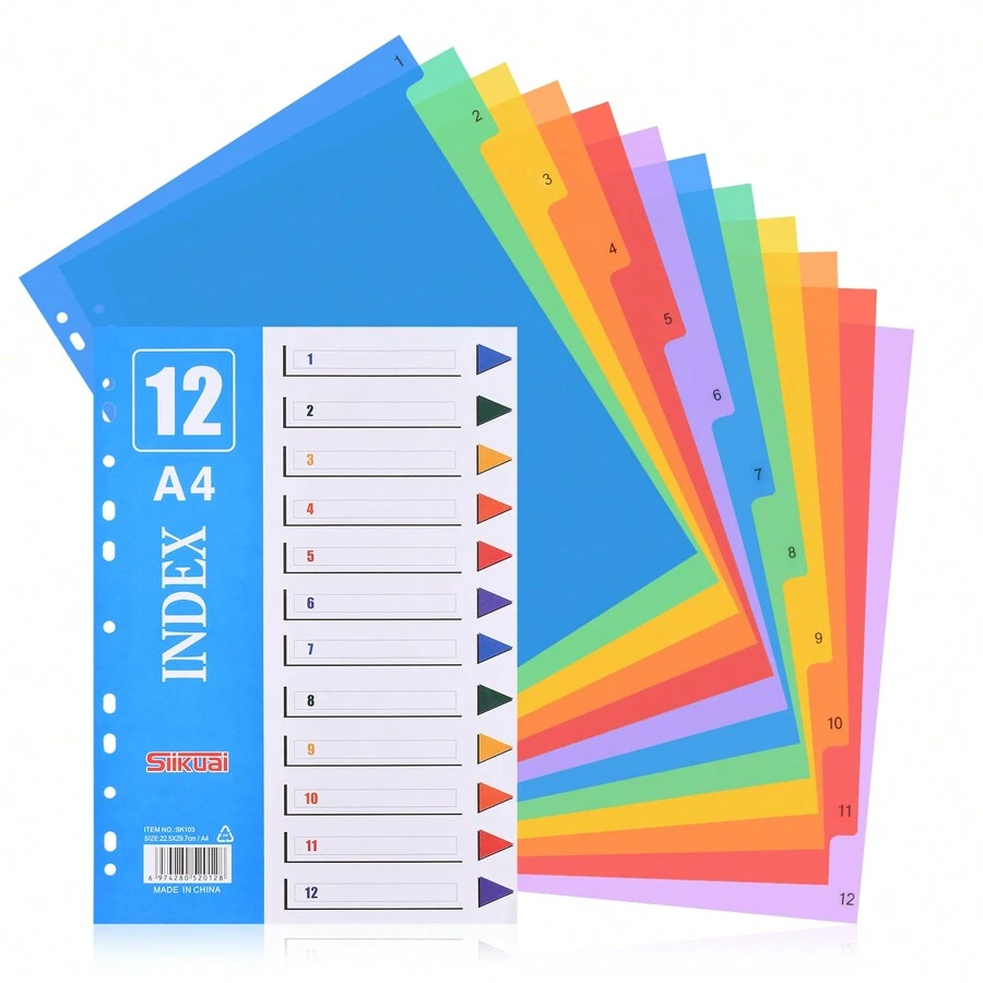 Set Of 5 Coloured Folder Index Dividers For Folder A4 Pastel A4 ...