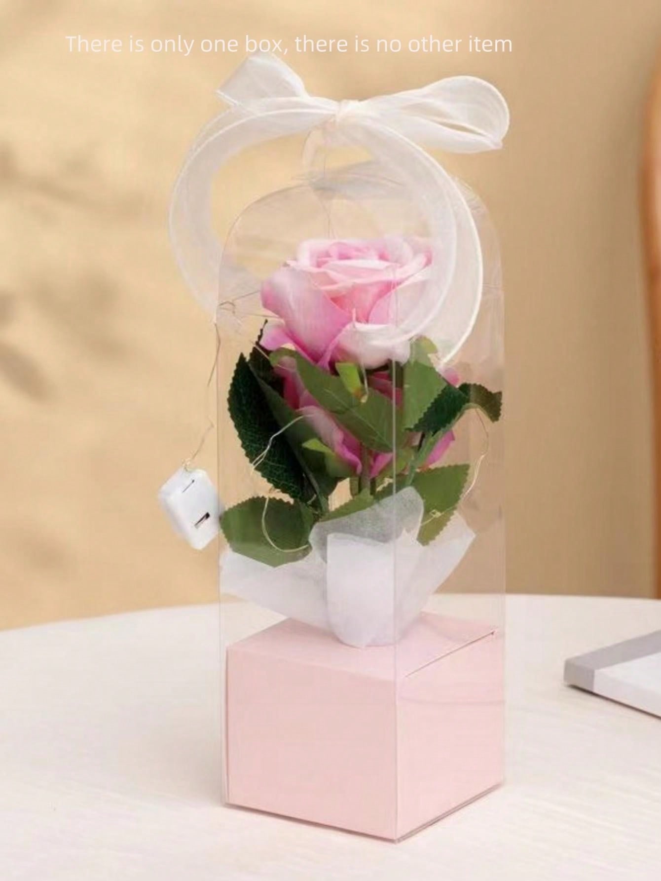 1pc Pvc Clear Panoramic Rose Box, Gift Flower Decoration Box | SHEIN EUR