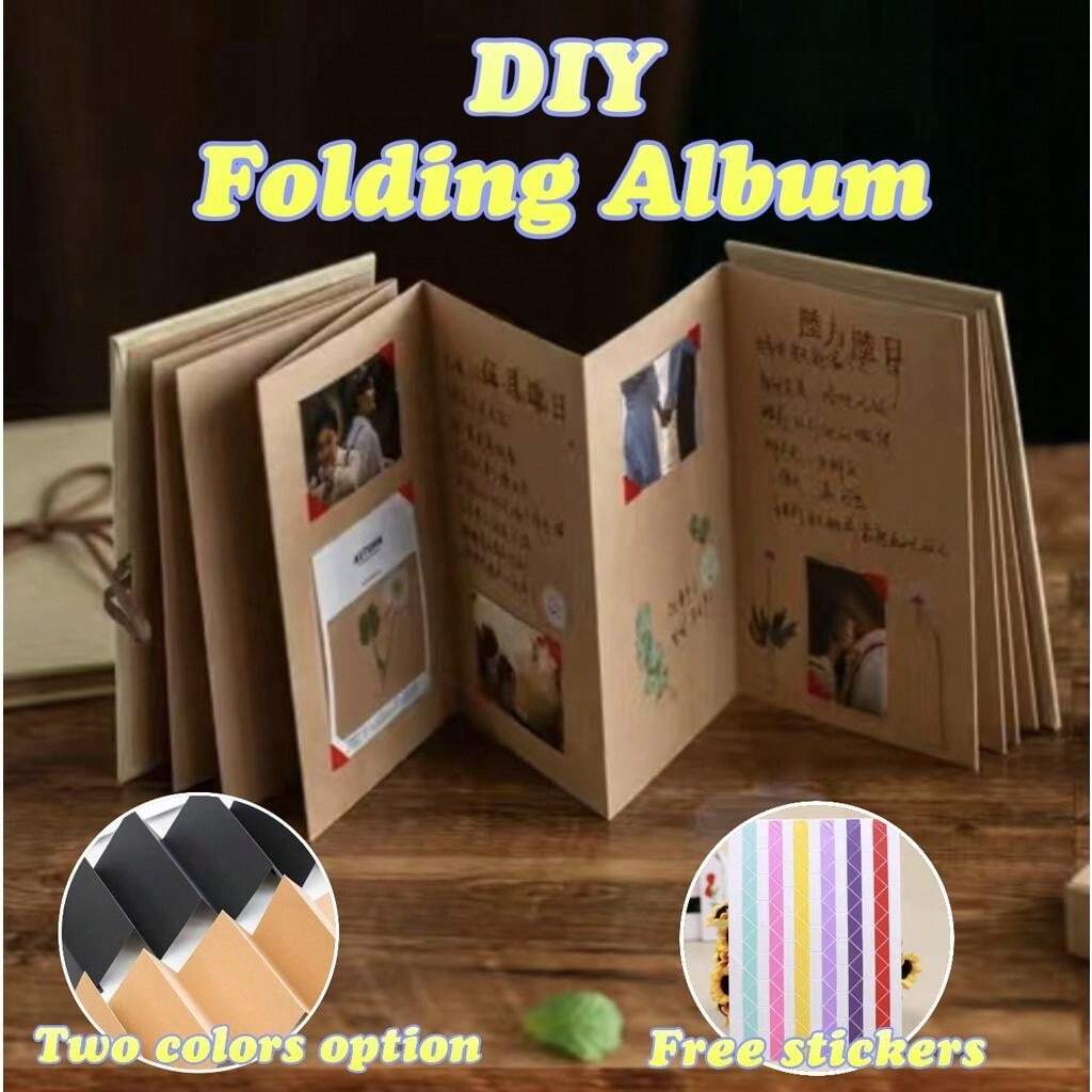 Accordion Creative Folding Diy Photo Album Sticker Type Scrapbook For ...