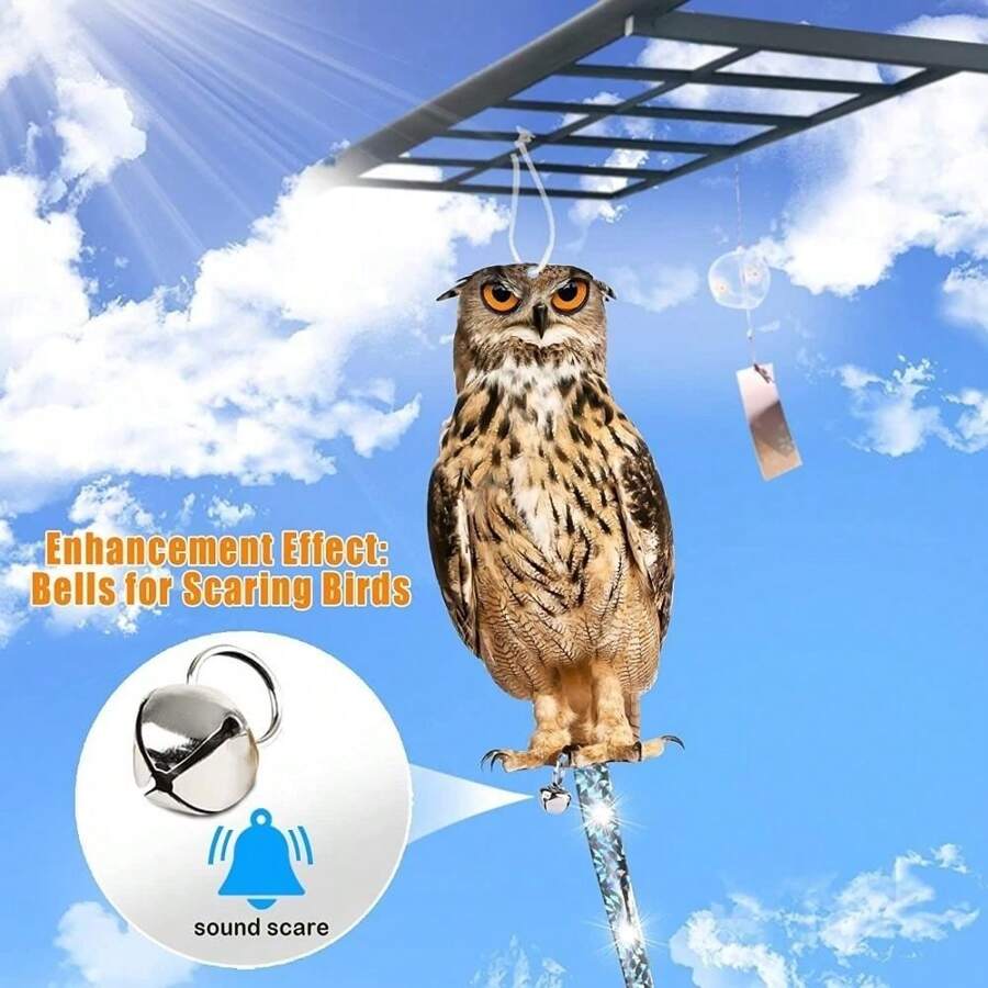 1pc Bird Scarer Acrylic Fake Owl Bird Repellent Reflects Light Hanging ...