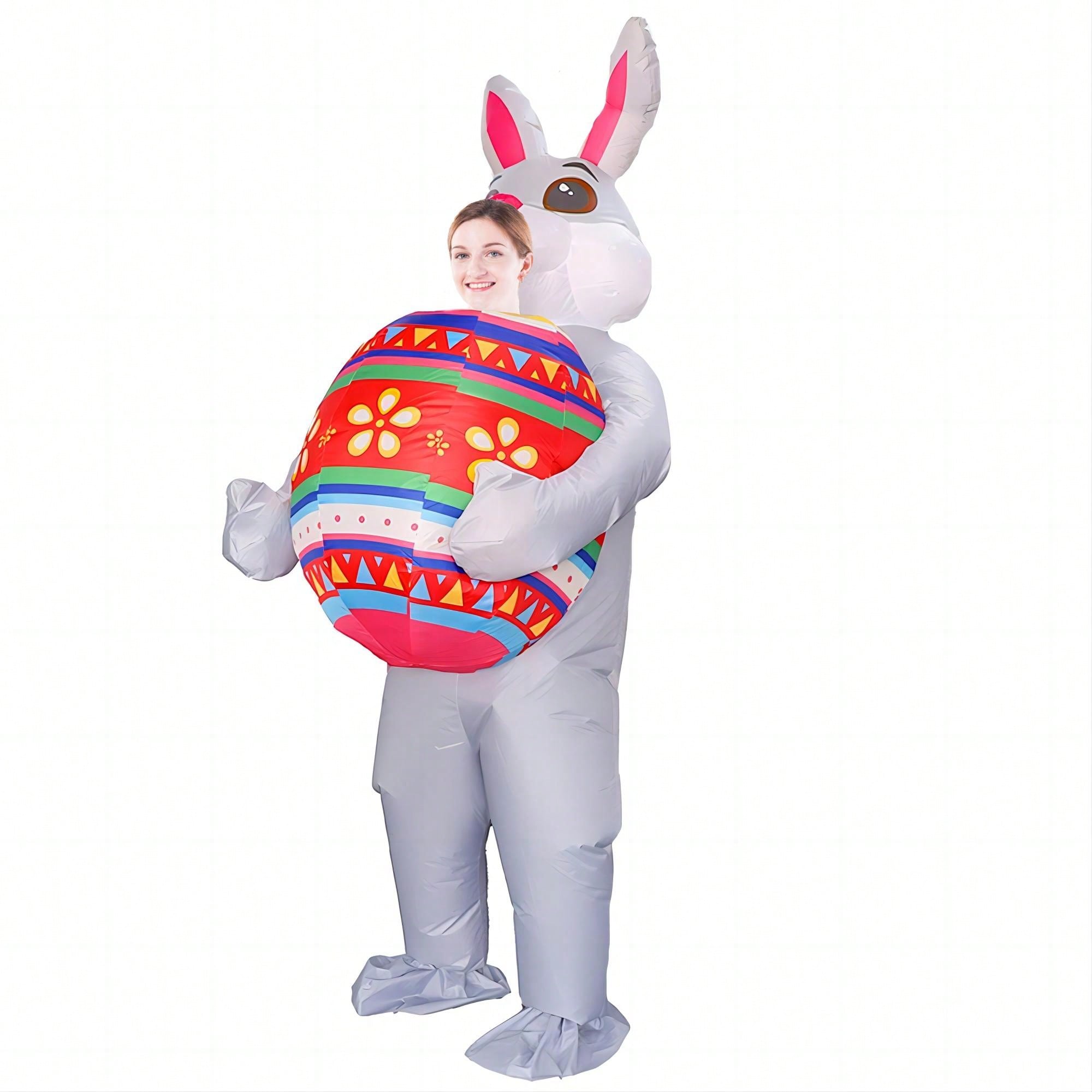 Inflatable Easter Bunny Costume For Adult, Rabbit Air Blow-Up Deluxe ...