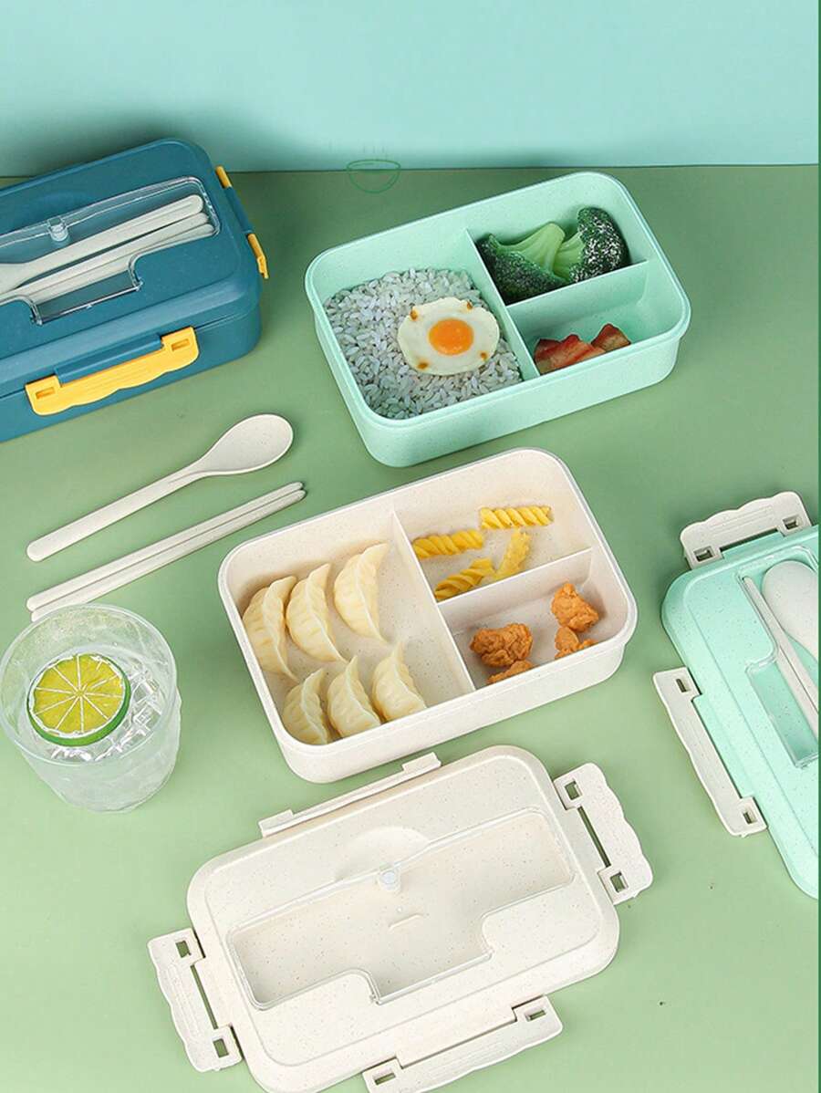 1pc Partitioned Lunch Box, Portable And Microwaveable For Student ...