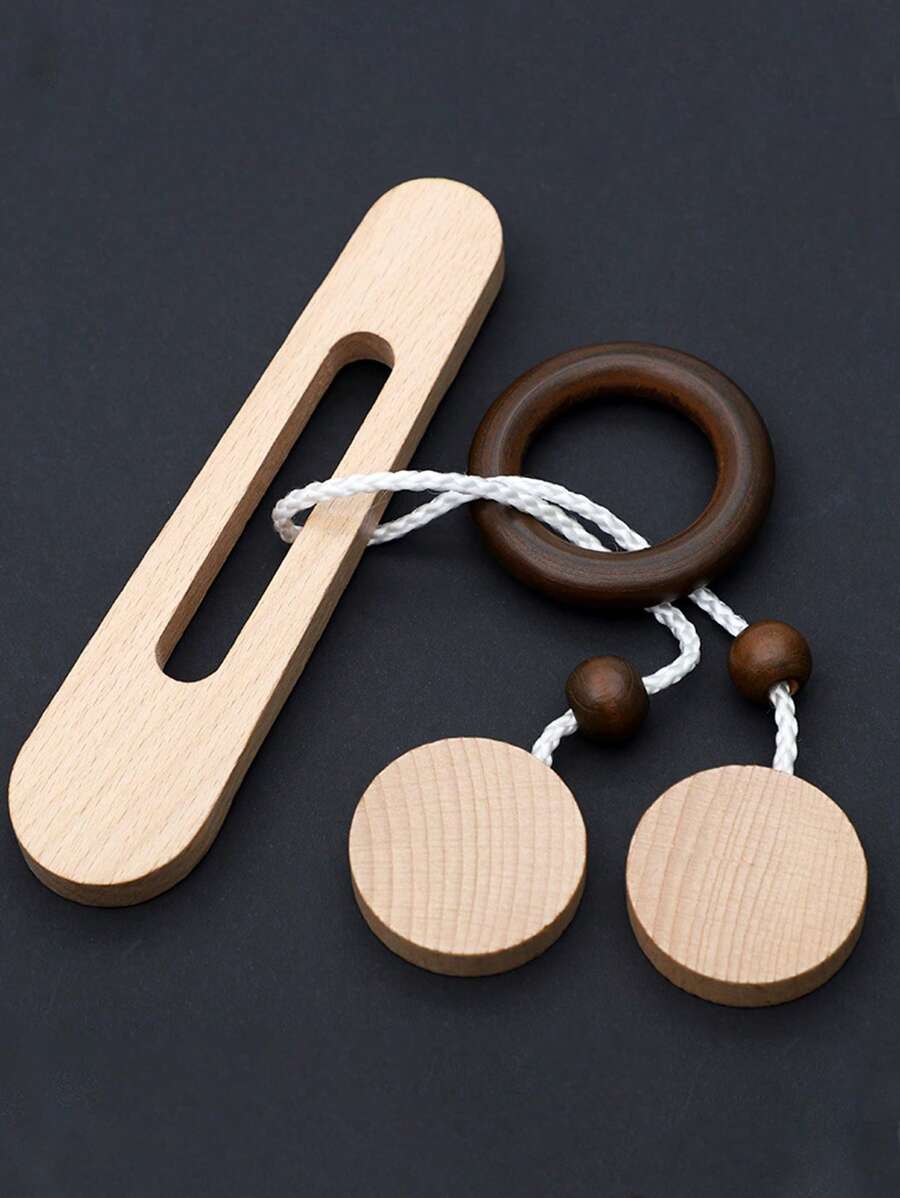 1pc Wooden Ring Unlocking Game,Magic Ring Escape Classic Puzzle Toy ...