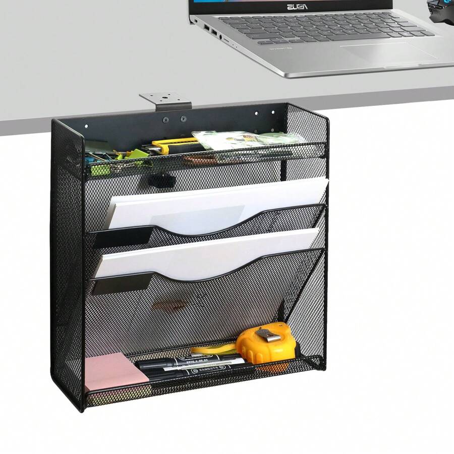 4 Tier Desk Side Storage, Under-Desk Organizer, Desk Organizer Storage ...
