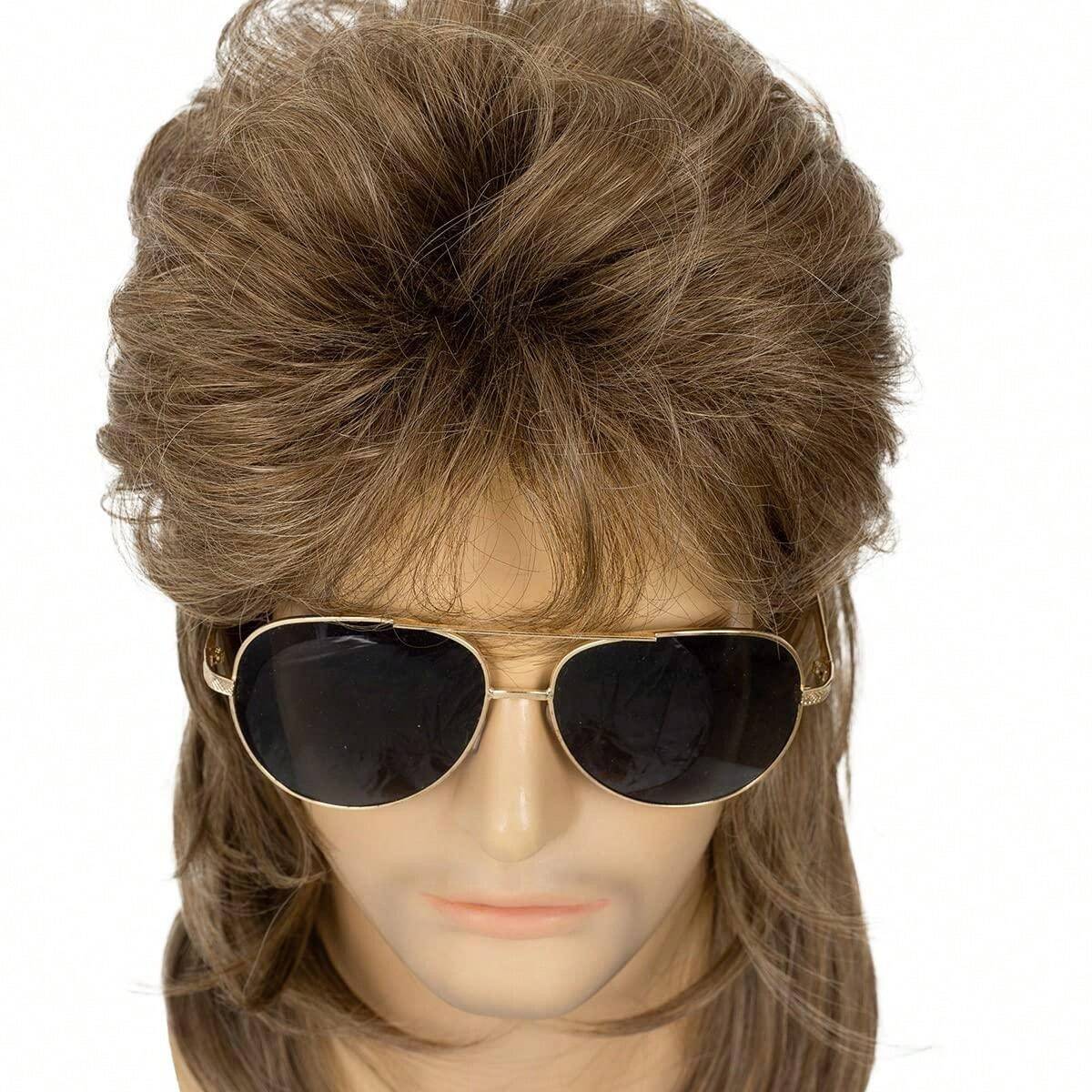 Blonde Mullet Wigs For Men 70s 80s Costumes Mens Fancy Party Accessory ...