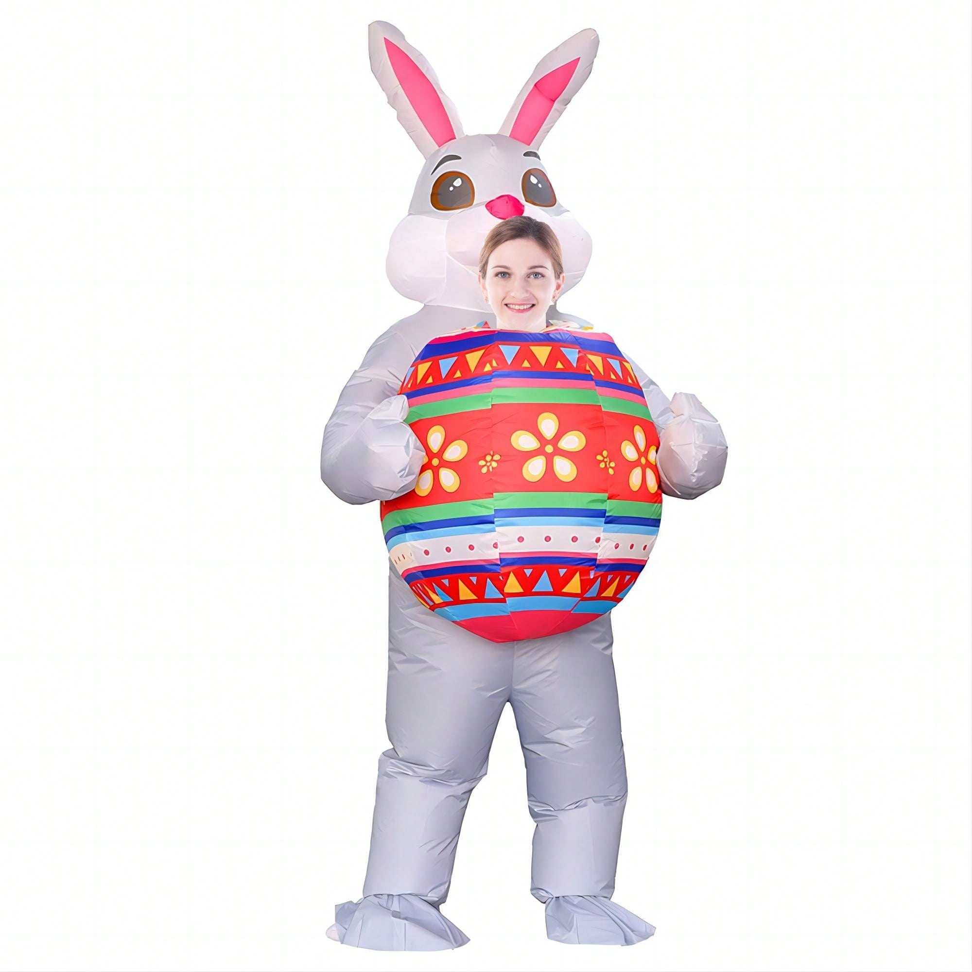 Inflatable Easter Bunny Costume For Adult, Rabbit Air Blow-Up Deluxe ...