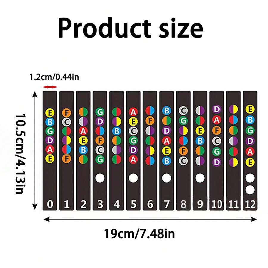 1pc Transparent Guitar Fretboard Note Labels Sticker For 12 Frets ...