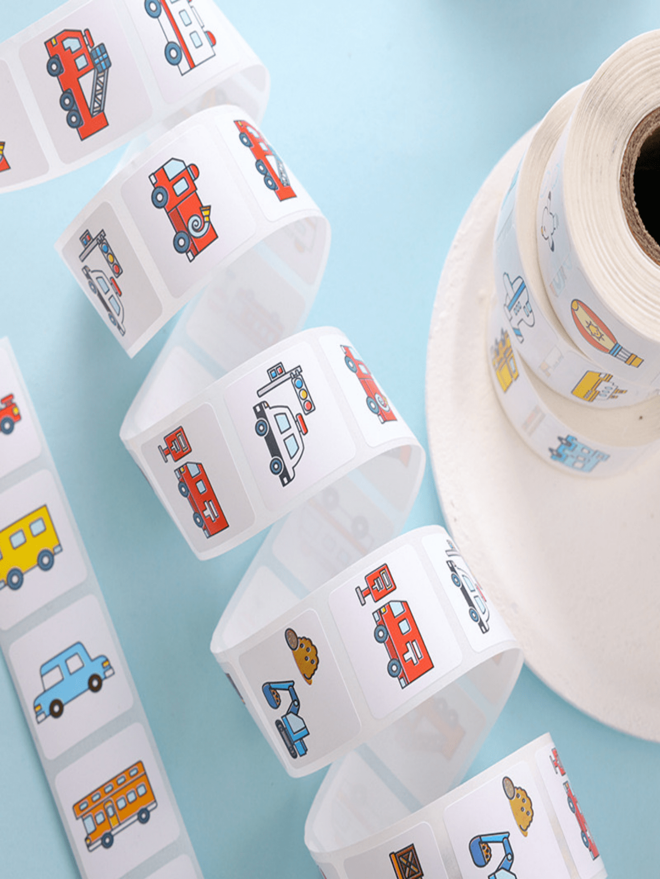 500pcs Cartoon Transportation Themed Square Seal Stickers Printed On ...