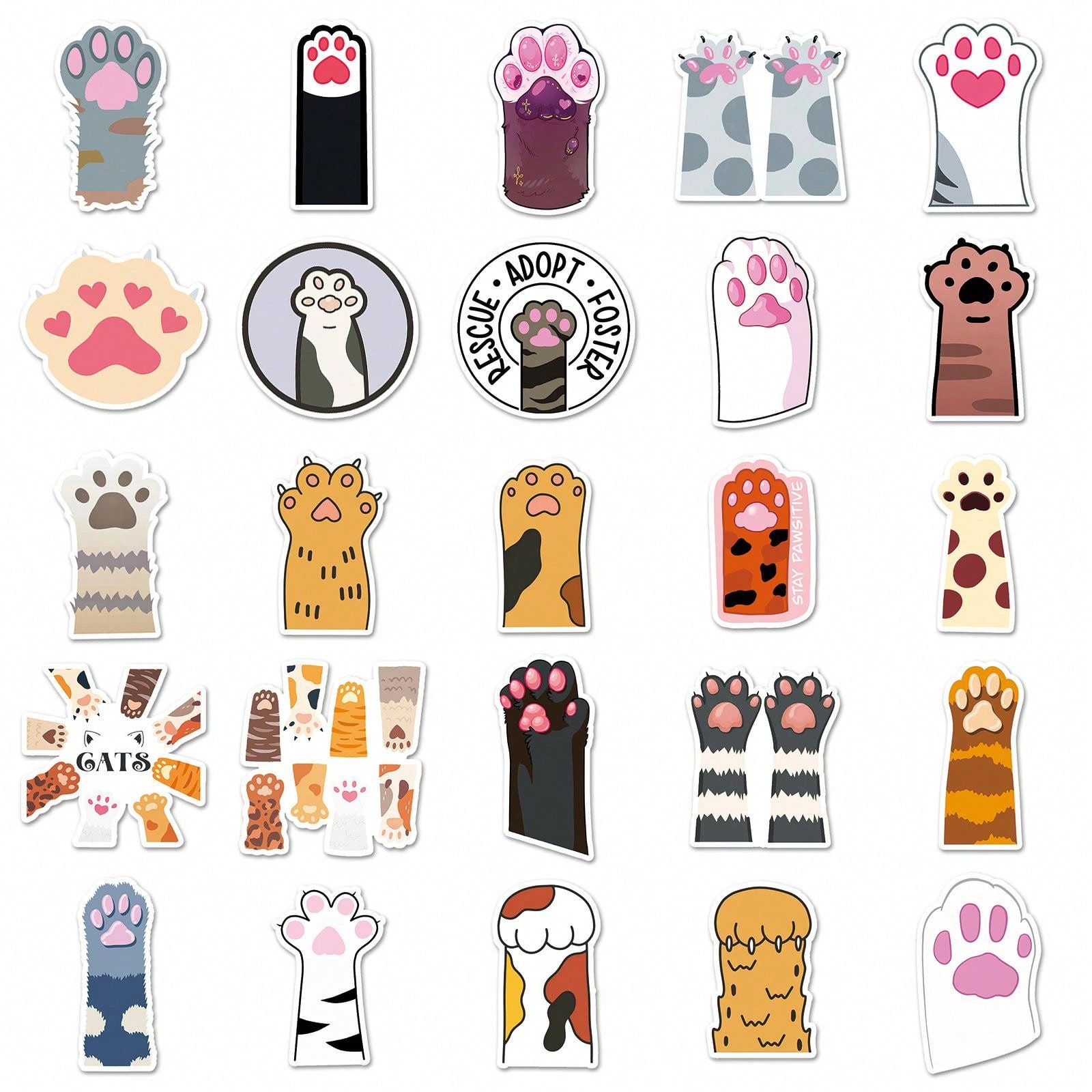 50pcs Cute Kitten Stickers, Waterproof Sticker For Kids, Small Stickers ...