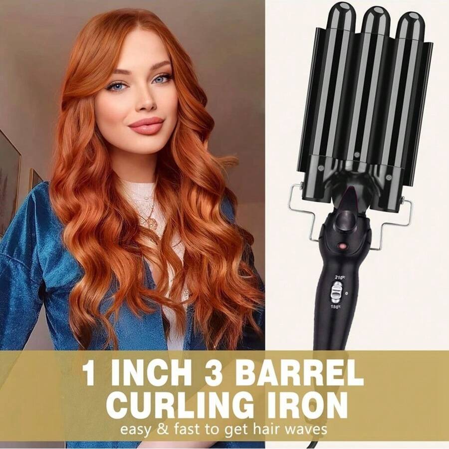 Portable Curling Iron Hair Curler With Threee Barrels For Flawless ...