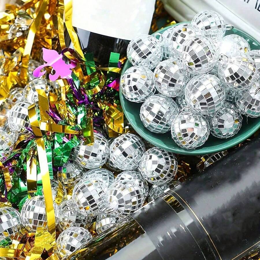 10pcs Disco Balls Ornaments Mini Disco Balls Silver Hanging Decorations ...