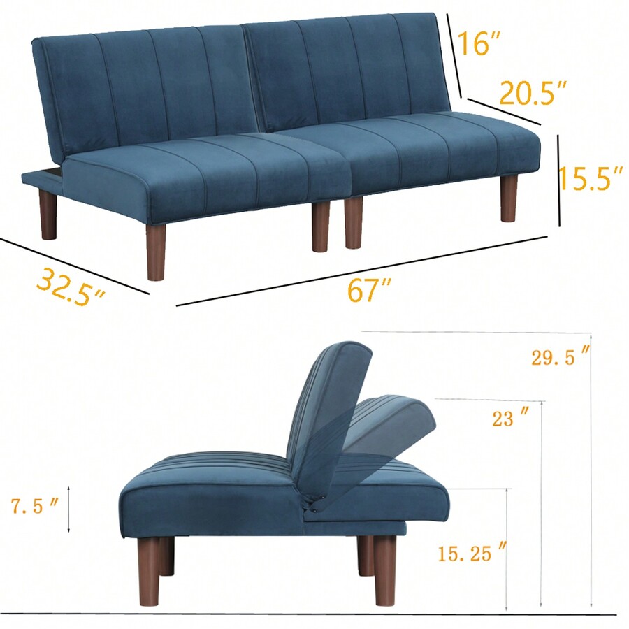 OUllUO 3-In-1 Convertible Futon Sofa Bed Twins, Loveseat Futon Couch ...