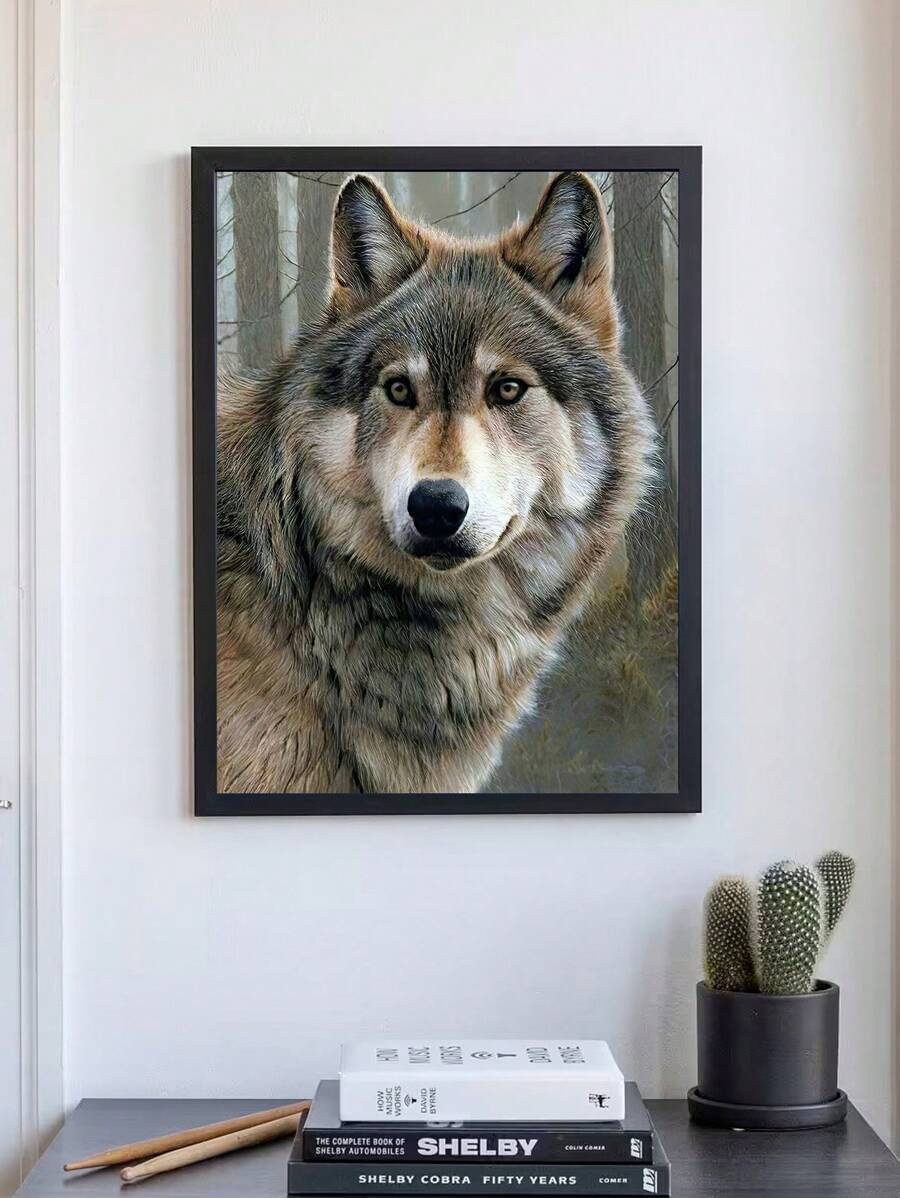 1pc Animal Wolf Poster Canvas Painting, Wall Art Decor For Living Room ...