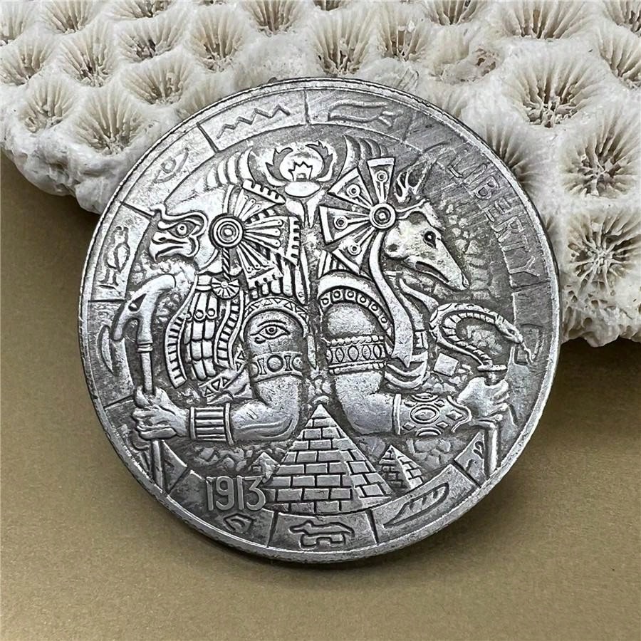 1913 Wandering Coin Sky Wolf Replication Pyramid Egypt God Anubis Horus ...