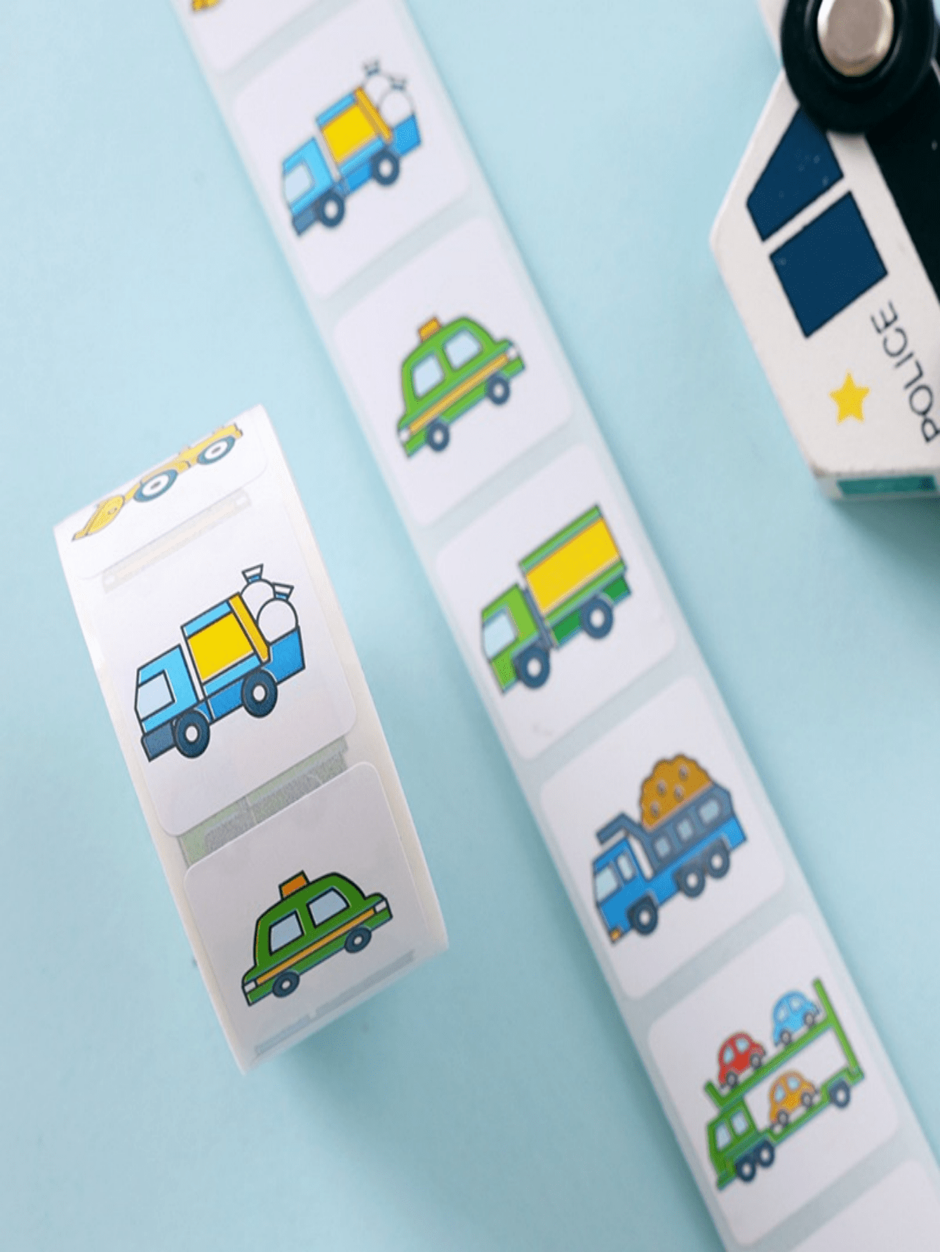 500pcs Cartoon Transportation Themed Square Seal Stickers Printed On ...