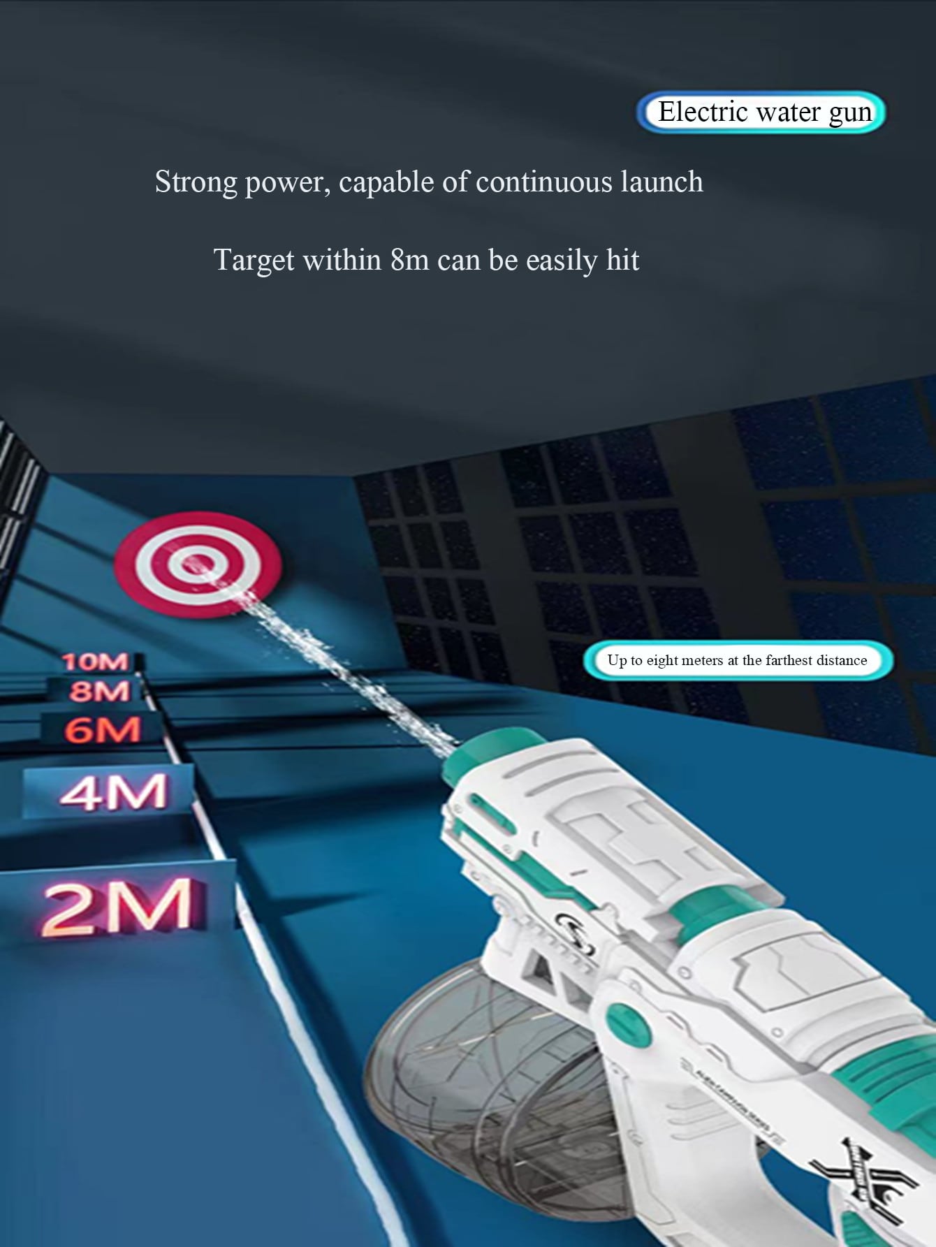 1pc Electric Continuous Shooting Large Capacity Water Gun, 8m Range ...
