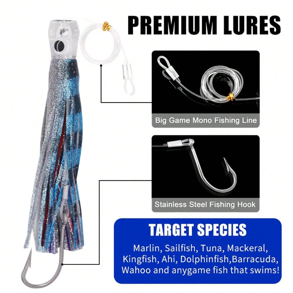 Ned Rig Kmucutie Set Of 6 Pcs 6.5 Inch Trolling Lure Marlin Tuna ...