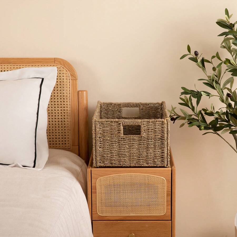 OIAHOMY Storage Basket, Seagrass Baskets For Organizing, Rectangle ...