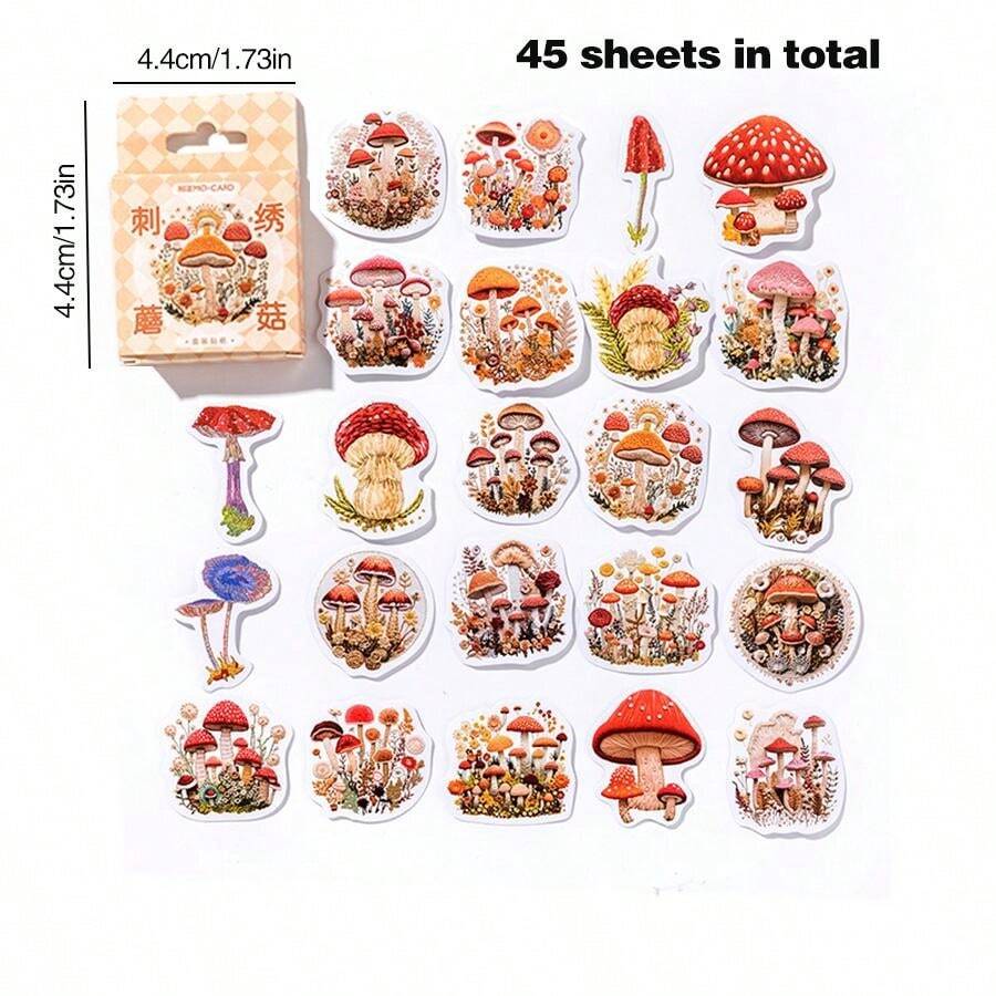 1 Box Of 45pcs Stickers, Vintage & Cute Decoration Stickers For Luggage ...