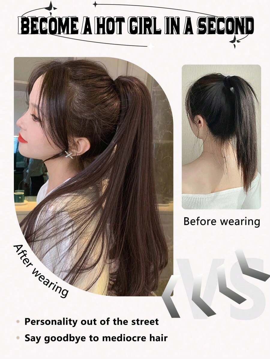 Clip In Ponytail Extension 20 Inch Pony Tails Hair Extensions For Women ...