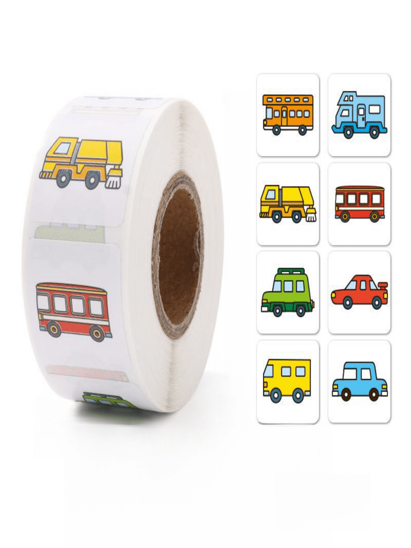 500pcs Cartoon Transportation Themed Square Seal Stickers Printed On ...