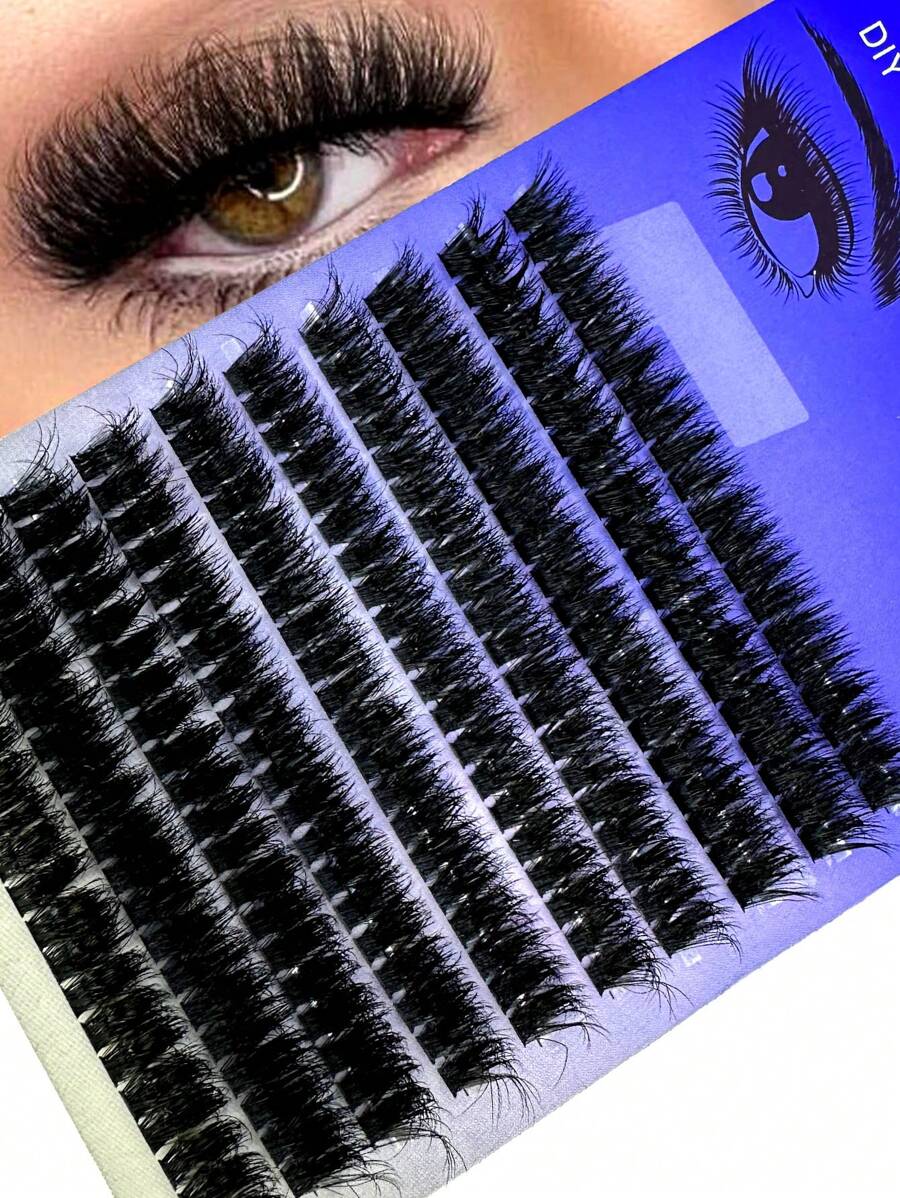 10 Rows 3d Fluffy Thick Cluster 80d Faux Mink Fur Cc Curl Eyelash ...