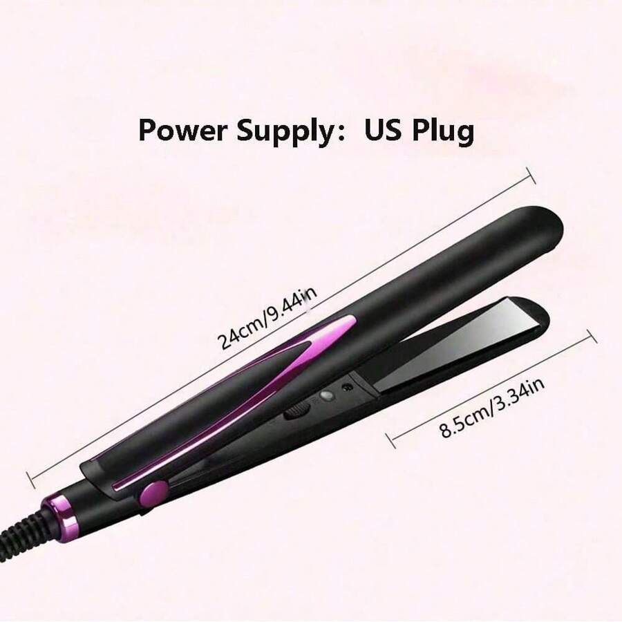 1pc Portable Wet & Dry Hair Straightener & Curler 2-In-1 Styling Iron ...