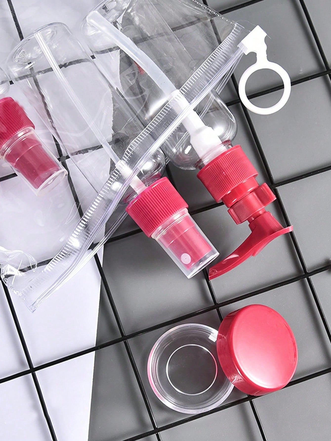 10pcs/Set Pink Pp Material Travel Bottle Set, Refillable, Portable ...