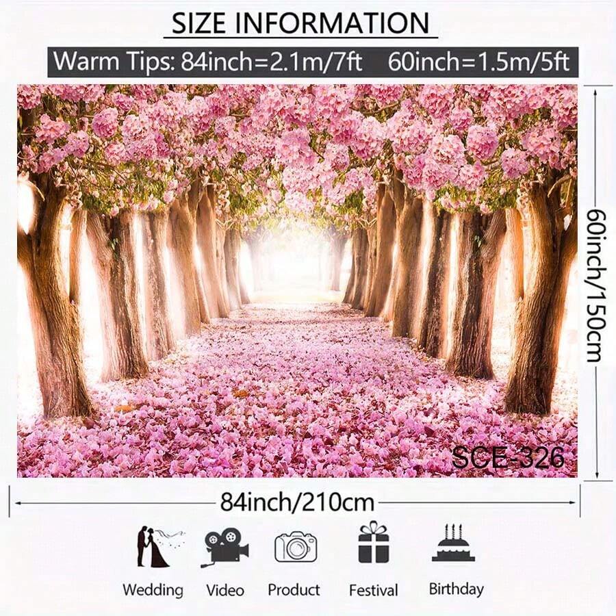 Blossom Cherry Backdrop Pink Cherry Tunnel Background Mother's Day ...