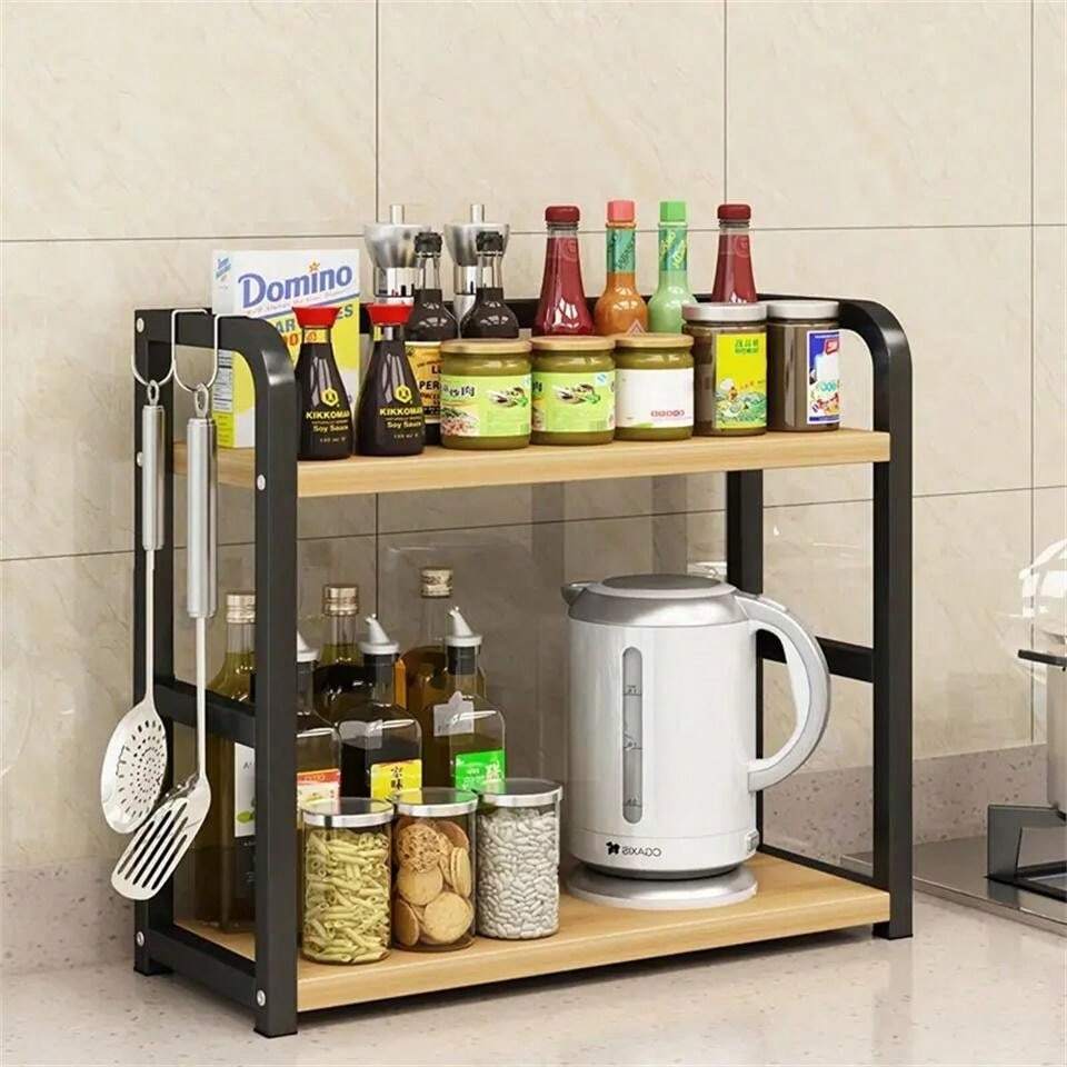 Stainless Steel Kitchen Seasoning Shelf Table Top Storage Shelf Soy ...