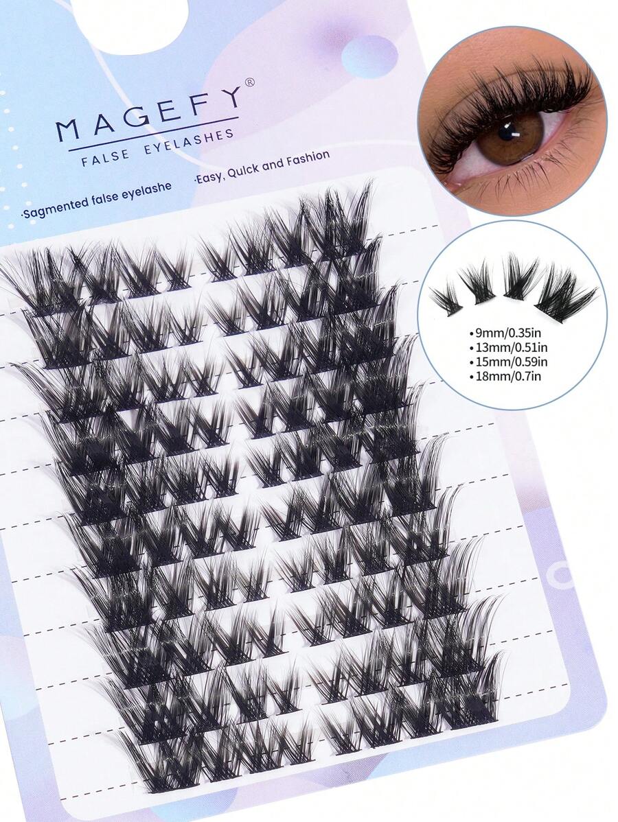 MAGEFY 80 Fish Tail False Eyelash, Natural Crossover False Eyelash ...