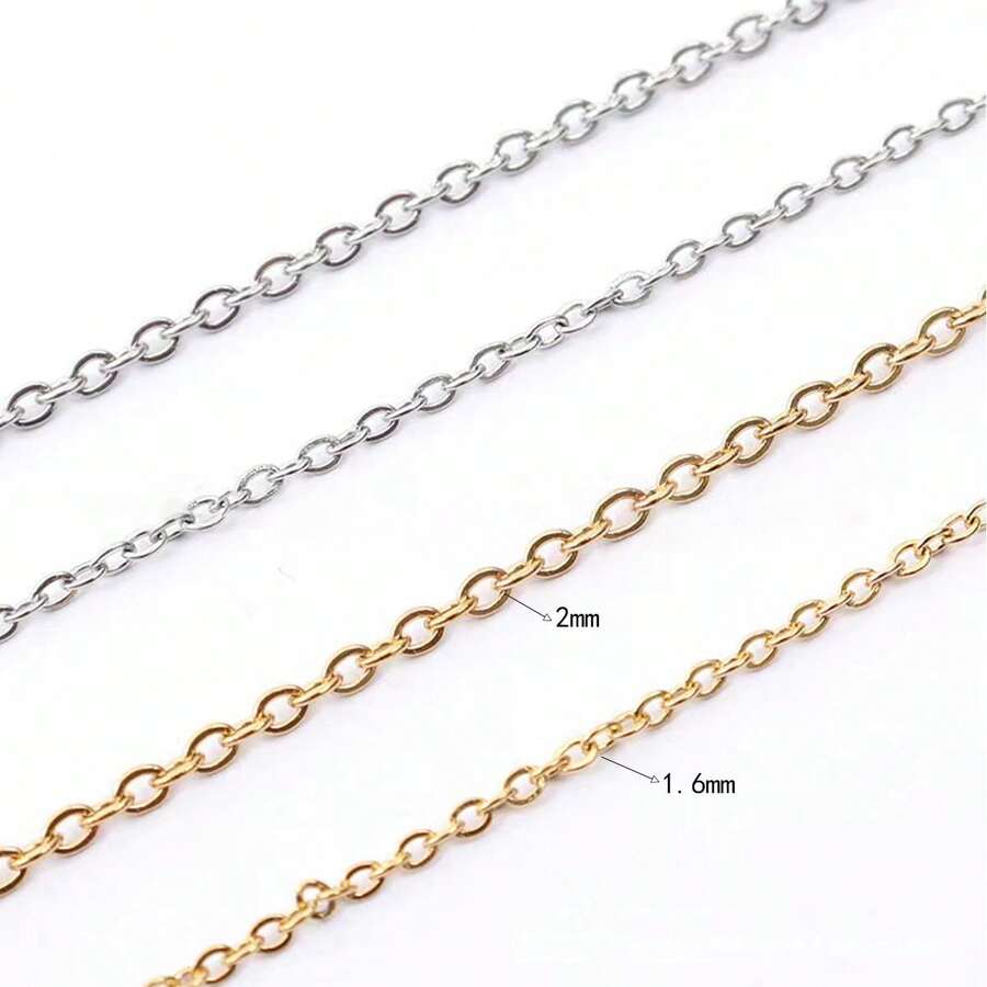 1 Piece Of O-Shaped Chain Necklace, Lobster Clasp Stainless Steel Chain ...