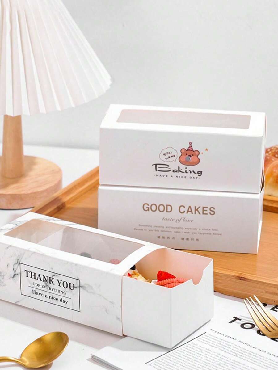 5pcs/Set Transparent Window Swiss Roll Packaging Boxes, Ideal For Towel ...