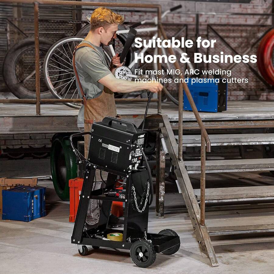 VIVOHOME Rolling Welding Cart With Upgraded Wheels And Tank Storage For ...