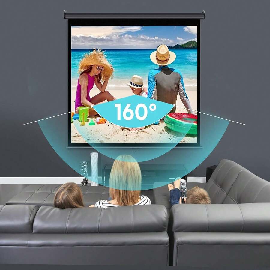 VIVOHOME 120 Inch Manual Pull Down Projector Screen | 1:1 HD ...