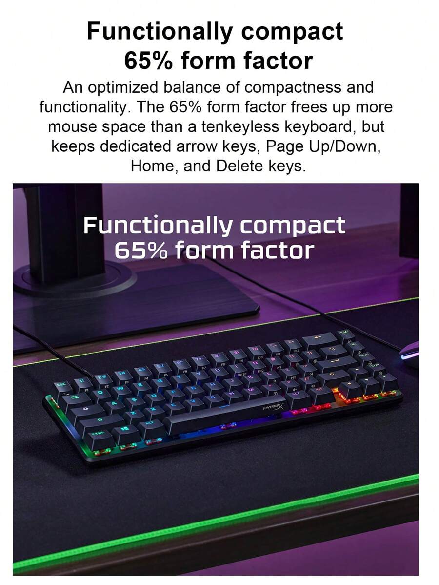HyperX Alloy Origins 65 RGB Mechanical Gaming Keyboard Aqua Tactile ...