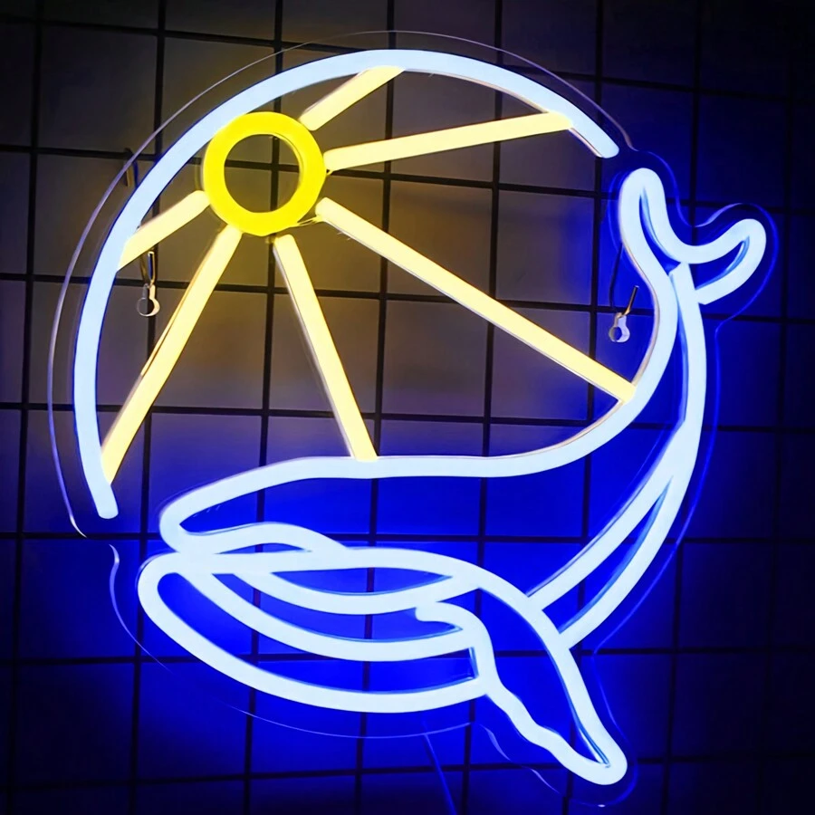 Val Neonlampa Symbol , Söt Valformad LED neonskylt , Rolig Hav Neon ...