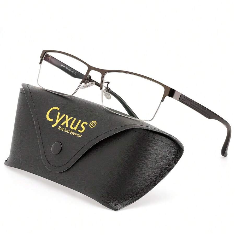 Cyxus Unisex Blue Light Glasses Semi-Rimless Tr90 Frame Crystal Lens ...