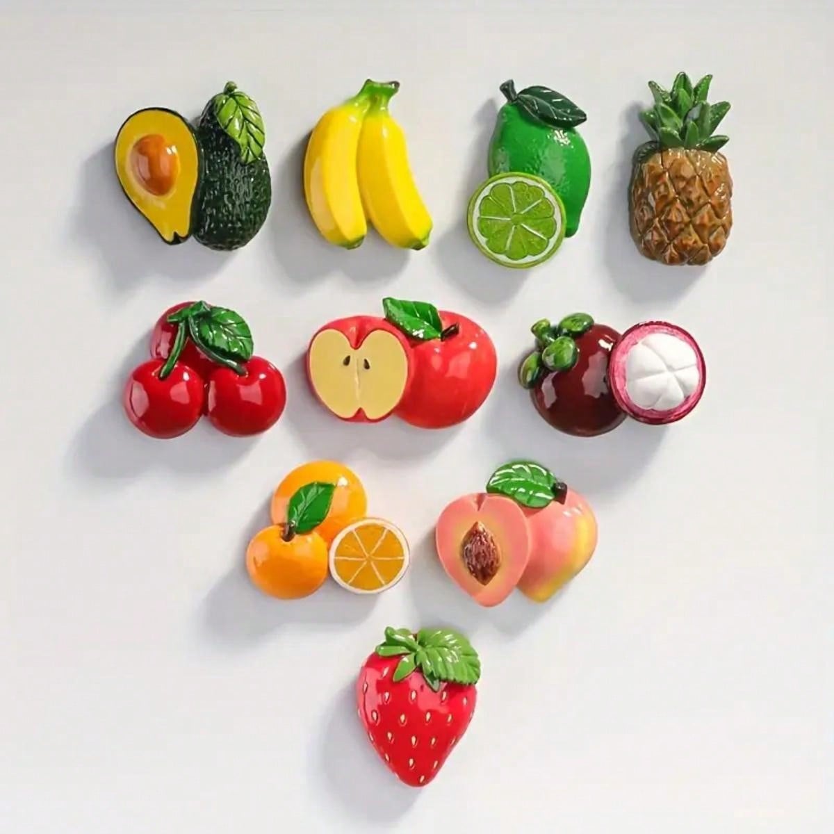 10pcs/Set, Fridge Magnets, Cartoon Fruit Fridge Magnets, Kawaii ...