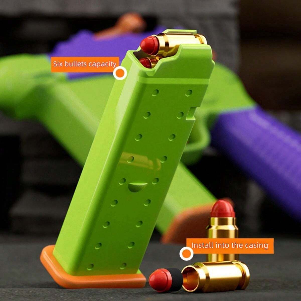 1pc Novelty Carrot Shaped Toy Gun With Ejecting Shell And Soft Bullets ...