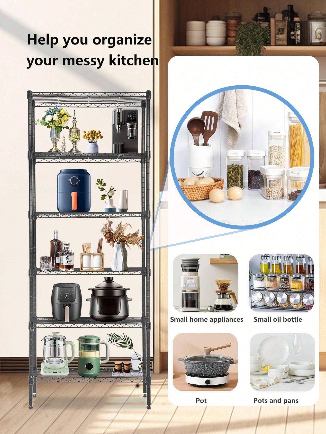 Adjustable Wire Shelving Storage Shelves Heavy Duty Shelving Unit For ...