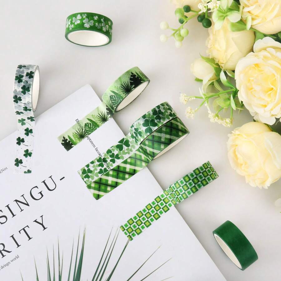 Green Decorative Tape Set 20 Rolls St. Patrick's Day Washi Tape Lucky ...