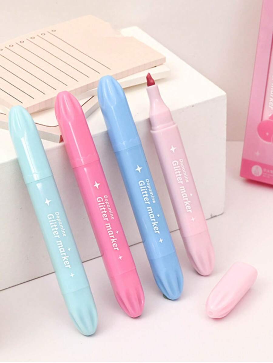 4pcs Mono Head Dopamine Highlighter Pen For Students Drawing, Doodling ...